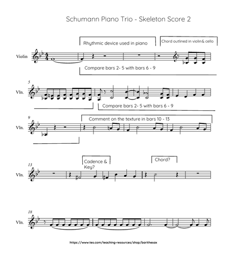 Schumann Piano Trio Listening Tests - Edexcel A level Music | Teaching ...