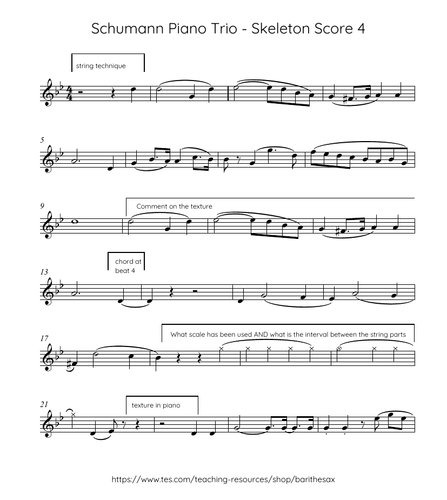 Schumann Piano Trio Listening Tests - Edexcel A level Music | Teaching ...