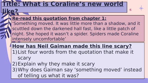 Coraline Scheme of Work | Teaching Resources