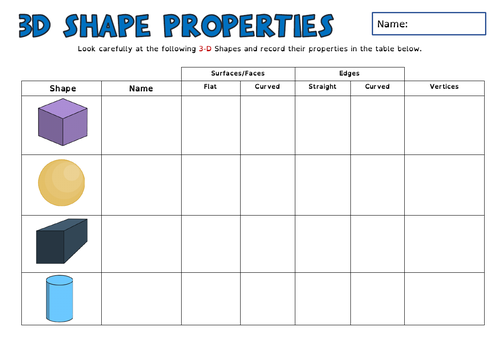 2D and 3D Shape Properties Bundle | Teaching Resources