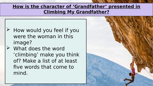 Climbing my Grandfather - Waterhouse | Teaching Resources