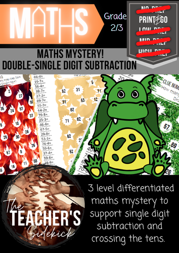 MATHS MYSTERY: Double - single digit subtraction. Regrouping / crossing ...