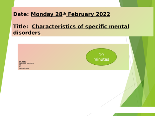 Mental disorders | Teaching Resources