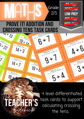 FREE addition task cards - differentiated single/ double digit ...