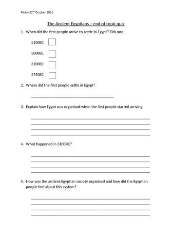 Ancient Egyptians - whole unit (5 lessons) | Teaching Resources