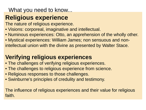 Religious Experience - WHOLE UNIT! (A-Level AQA) | Teaching Resources