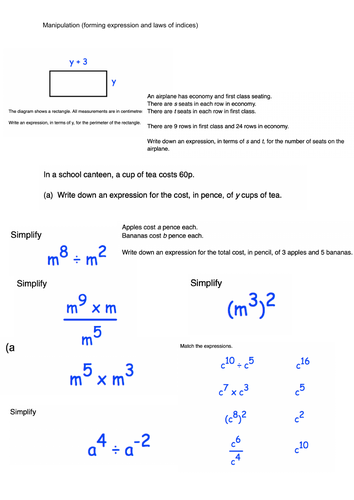 Advanced Information Worksheets (Pearson Edexcel GCSE Mathematics ...