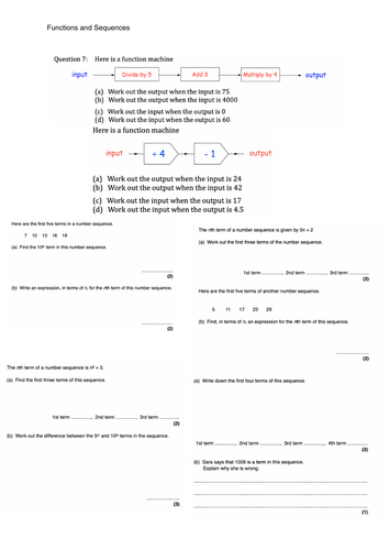 Advanced Information Worksheets (Pearson Edexcel GCSE Mathematics ...