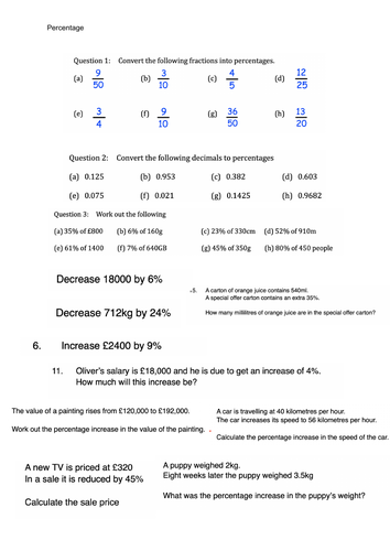 Advanced Information Worksheets (Pearson Edexcel GCSE Mathematics ...