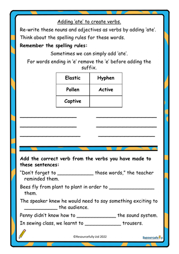 Spelling - Create Verbs by Adding Suffixes - Upper KS2 | Teaching Resources