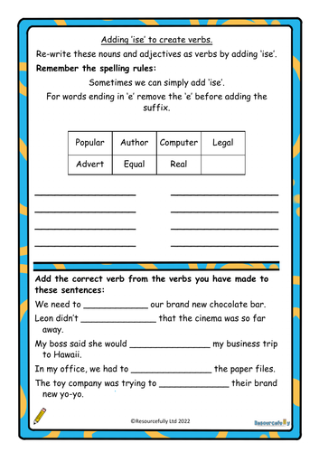 Spelling - Create Verbs by Adding Suffixes - Upper KS2 | Teaching Resources