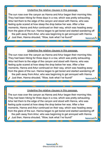 Relative Clauses Bundle - Upper KS2 | Teaching Resources