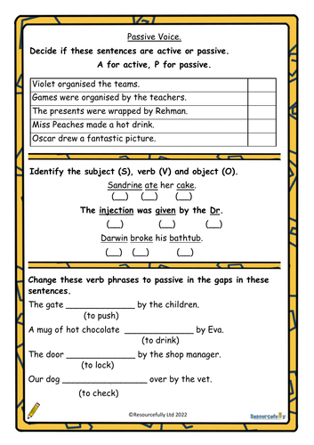 Year 6 Passive Voice | Teaching Resources
