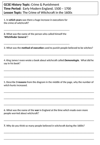Matthew Hopkins & Witchcraft - Crime & Punishment - GCSE History ...