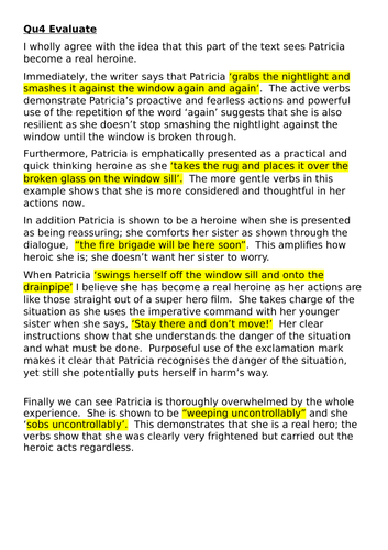 AQA English Language Paper 1 Practice- extract from 'Behind the Scenes ...