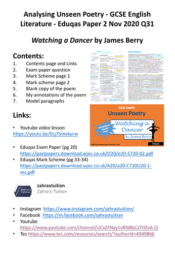 Analysing Unseen Poetry | GCSE English Literature | Eduqas Paper 2 Nov ...