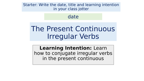 Spanish - Present Continuous Tense | Teaching Resources