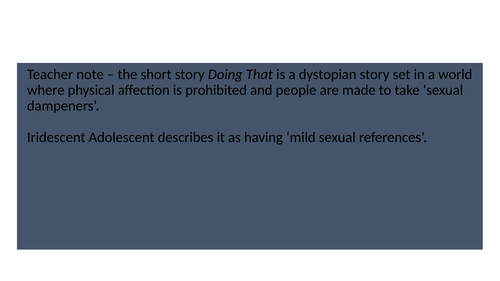 Doing That by Barbara Bleiman Iridescent Adolescent short story ...