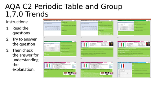 C2 Periodic Table, Group 1 7 0 trends | Teaching Resources