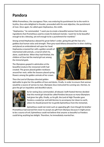 Myths and Legends Knowledge Unit KS3 | Teaching Resources