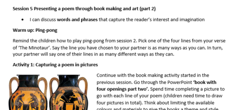 Theseus and the Minotaur, performance poetry and book making | Teaching ...