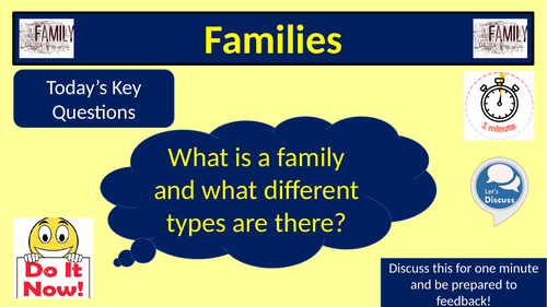Families PSHE Tutor Time or Lesson | Teaching Resources