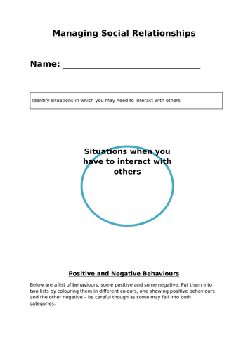 Social Relationships | Teaching Resources