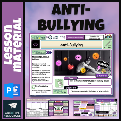Anti-bullying PSHE lesson | Teaching Resources