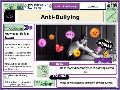 Anti-bullying PSHE lesson | Teaching Resources