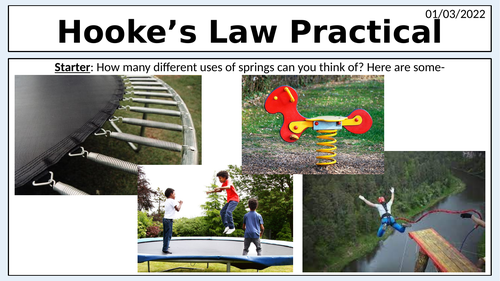 Hooke's Law Theory, Practical and Analysis (2 lessons) | Teaching Resources