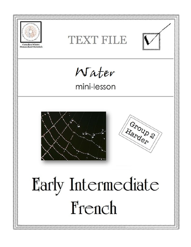 Early Intermediate French Mini-lesson: Water (L'eau) | Teaching Resources