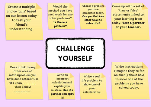 Maths Challenge KS2 sheet | Teaching Resources
