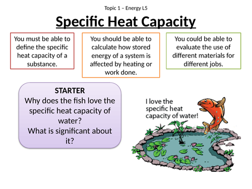 AQA GCSE Energy - Specific Heat Capacity | Teaching Resources