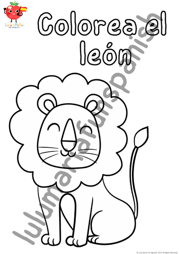 Spanish A4 Download and Worksheet - El León - The Lion | Teaching Resources