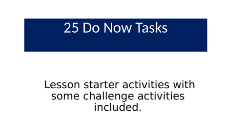 25 Do Now Bell Task Starter Activities for English | Teaching Resources