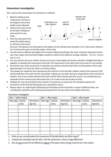 GCSE Physics - Momentum - Presentation and Worksheet | Teaching Resources