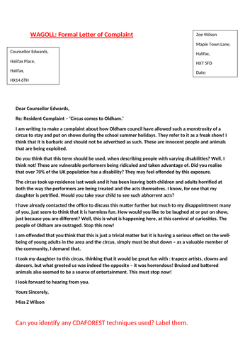 Transactional Writing Letter - Carnivals and Freak Shows | Teaching ...
