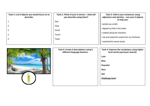 Descriptive Writing Skills / Sensory Writing | Teaching Resources