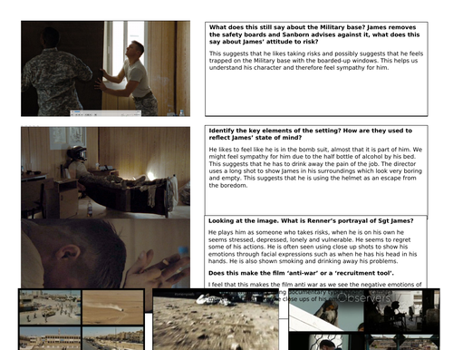 EDUQAS GCSE FILM STUDIES Hurt Locker Viewing Booklet/Answer Booklet ...