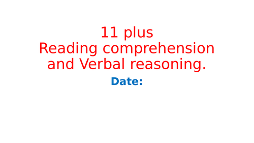 11+ Reading Comprehension and Verbal Reasoning (Entrance Exams ...