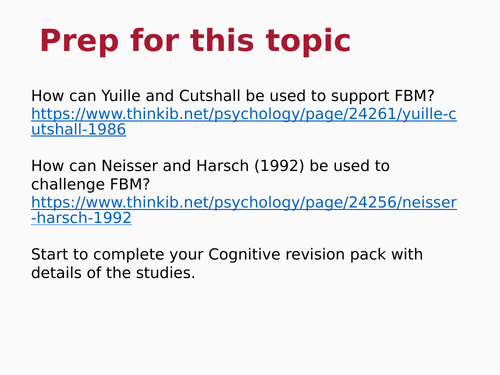 IB Psychology - Core Cognitive approach SL [FULL TOPIC] | Teaching ...