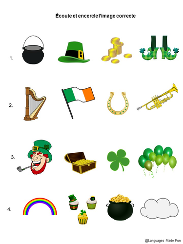 Le Jour de la Saint Patrick - French Listening Comprehension Activities ...