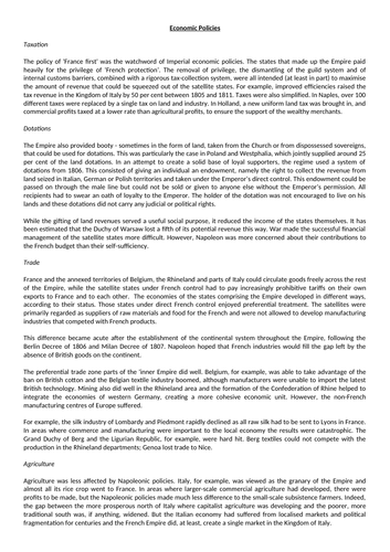 Economic Policies of Napoleon’s Empire | Teaching Resources