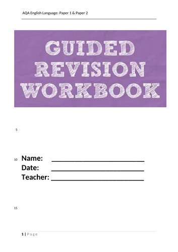 Guided Revision Workbook: AQA English Language Paper 1 & Paper 2 ...