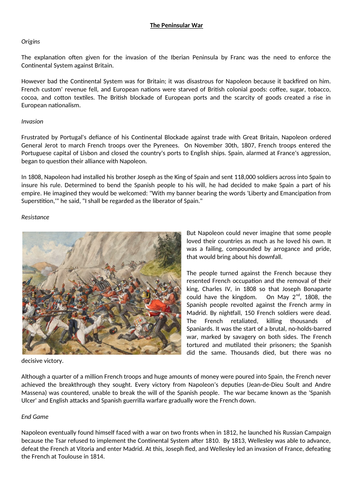 Napoleon’s Spanish Ulcer | Teaching Resources
