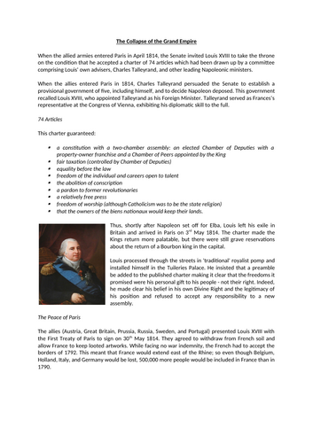 The Treaty of Paris, 1814 | Teaching Resources