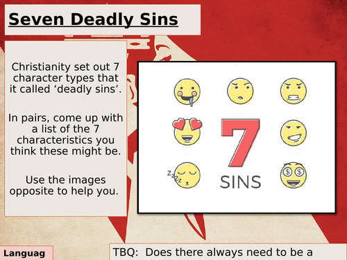 Macbeth 7 Deadly Sins lesson | Teaching Resources