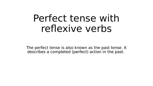 French Reflexive Verbs - Perfect Tense | Teaching Resources
