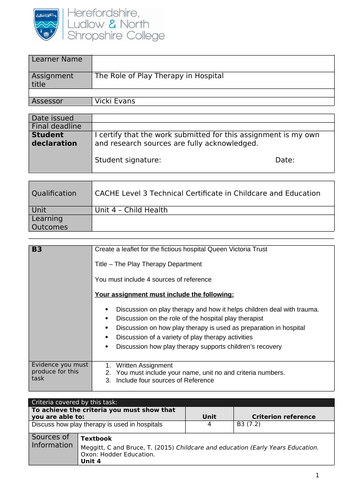 NCFE CACHE L3 Childcare and Education Unit 4 Child Health | Teaching ...