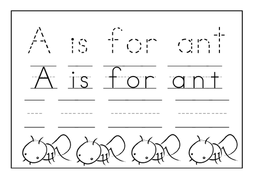 A is for apple, ants, ape and artist Sheets | Teaching Resources
